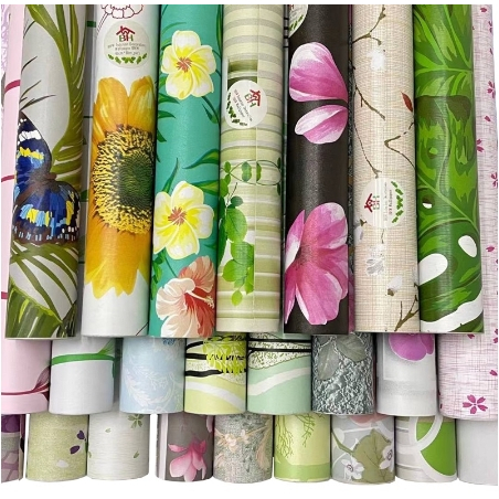 Self Adhesive PVC Waterproof Wallpaper Fabric Safety Home Decor Flower ...