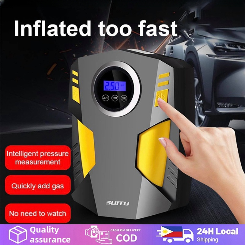 Portable 12V Multifunction air pump mini Car Tire Inflator car ...