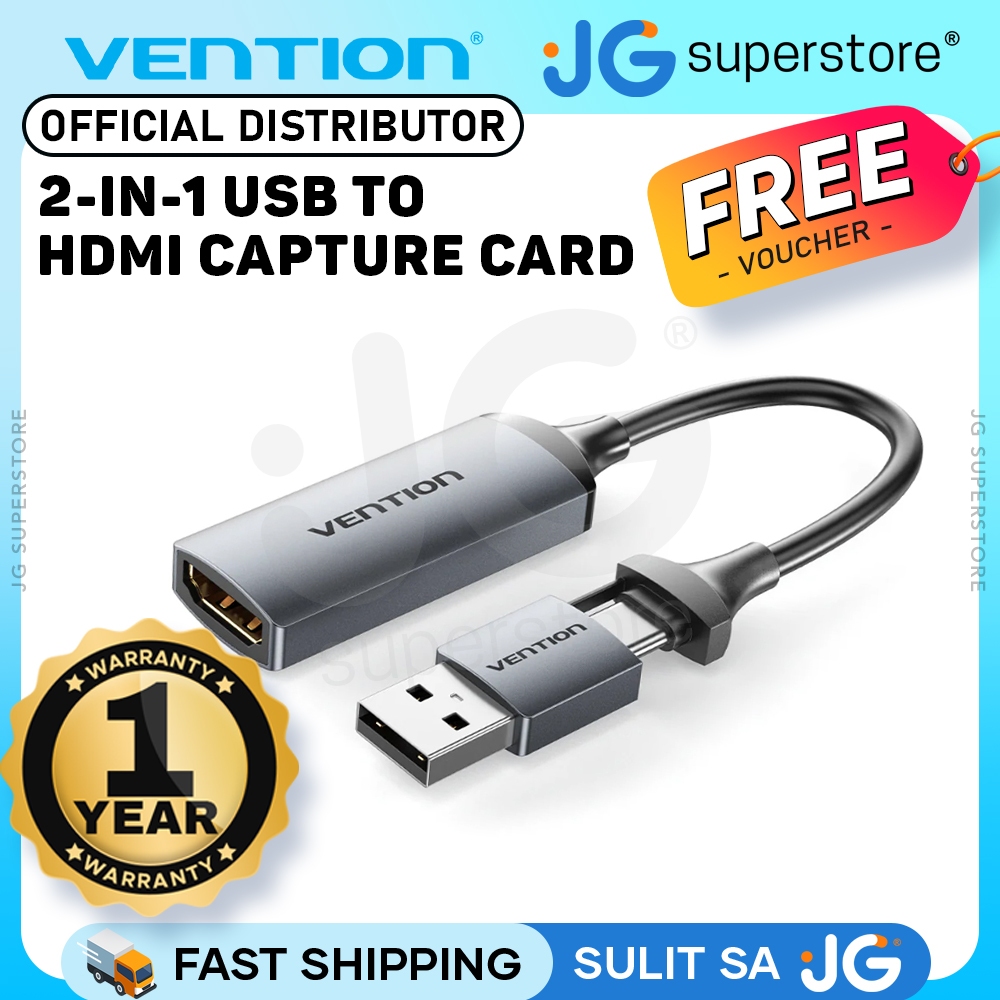 Vention 2-in-1 USB A + Type C to HDMI Video Capture Card 1080p@60Hz for ...