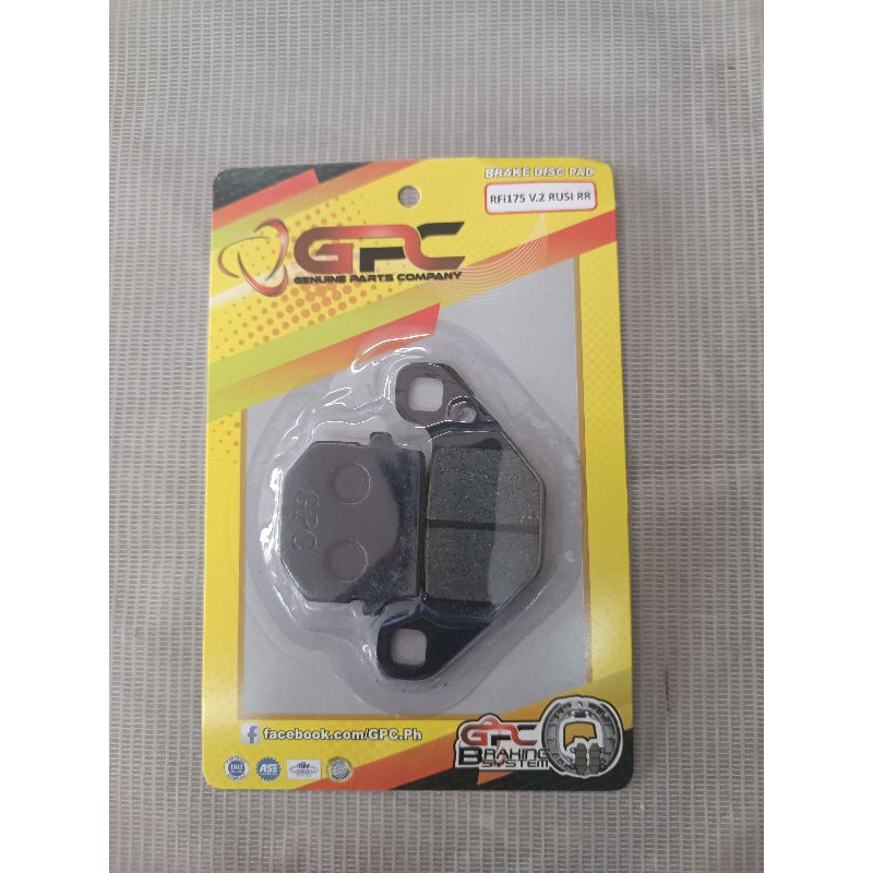 GPC Brake Pad [Rear] Rusi RFi 175 V2/V3/V4 | Shopee Philippines
