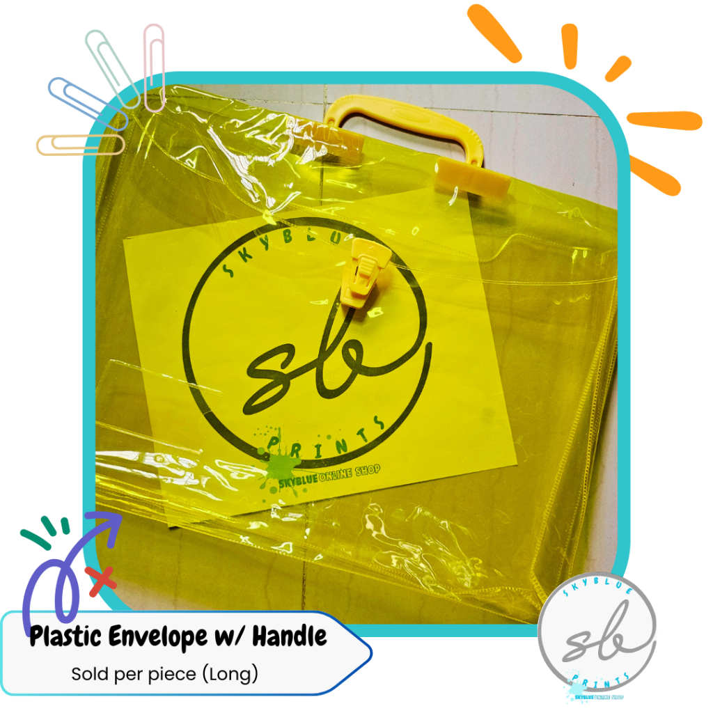 Clear Plastic Envelope with Handle assorted colors | Shopee Philippines
