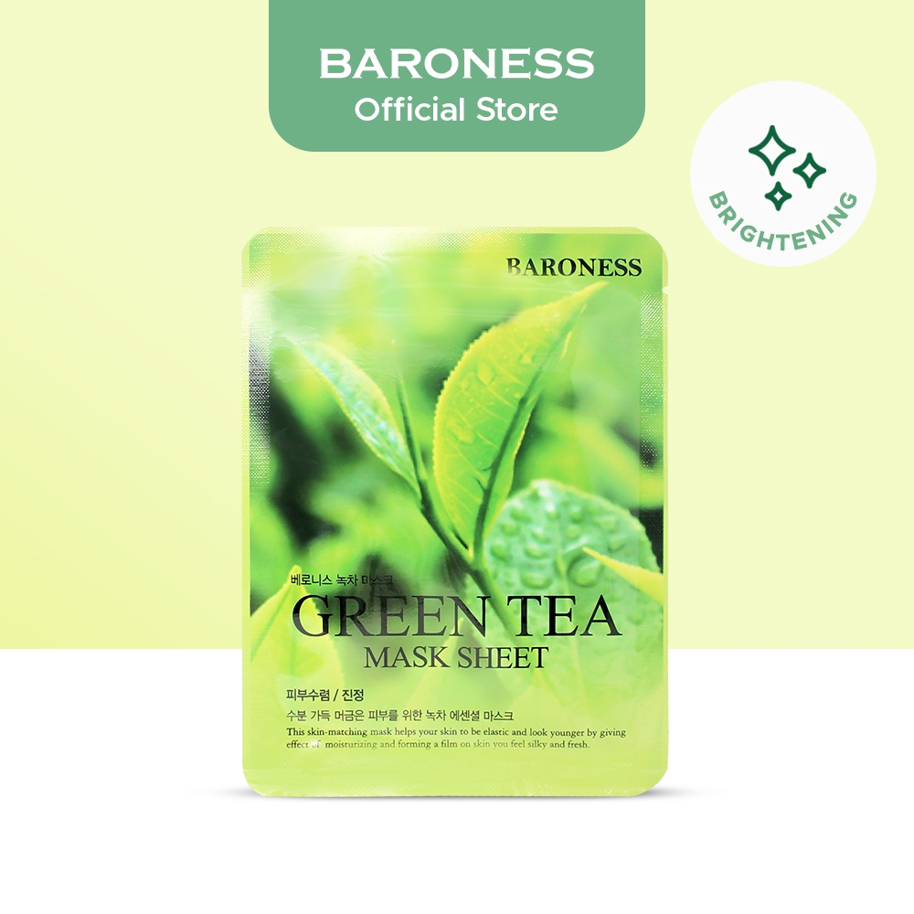 Baroness Green Tea Mask Sheet 21g | Shopee Philippines