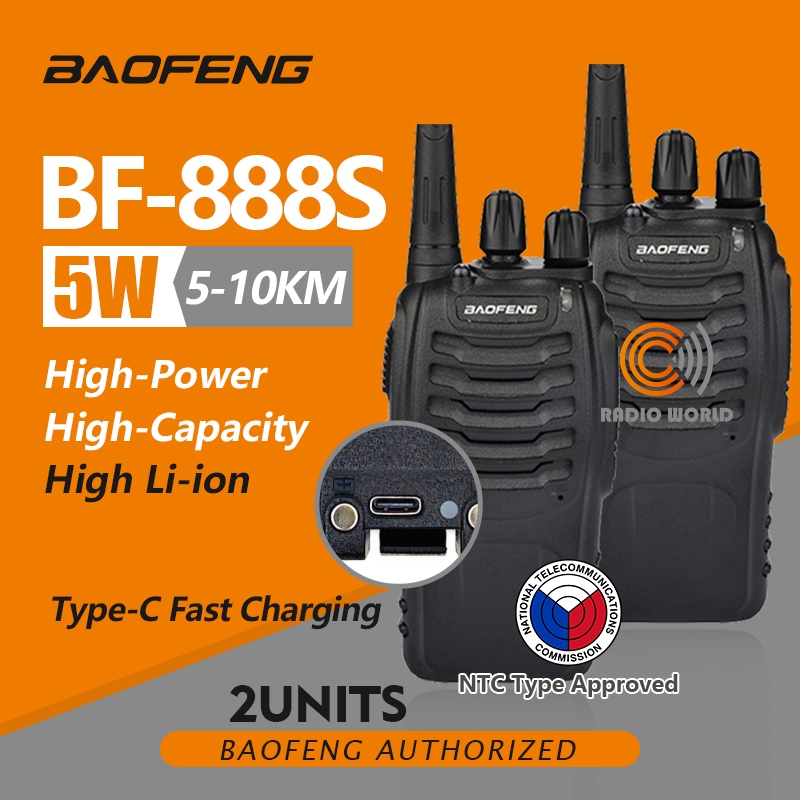 Baofeng BF-888S Walkie Talkie 2Set Handhel Two Way Radio UHF Radio BF888S Type-C Long Range In ...