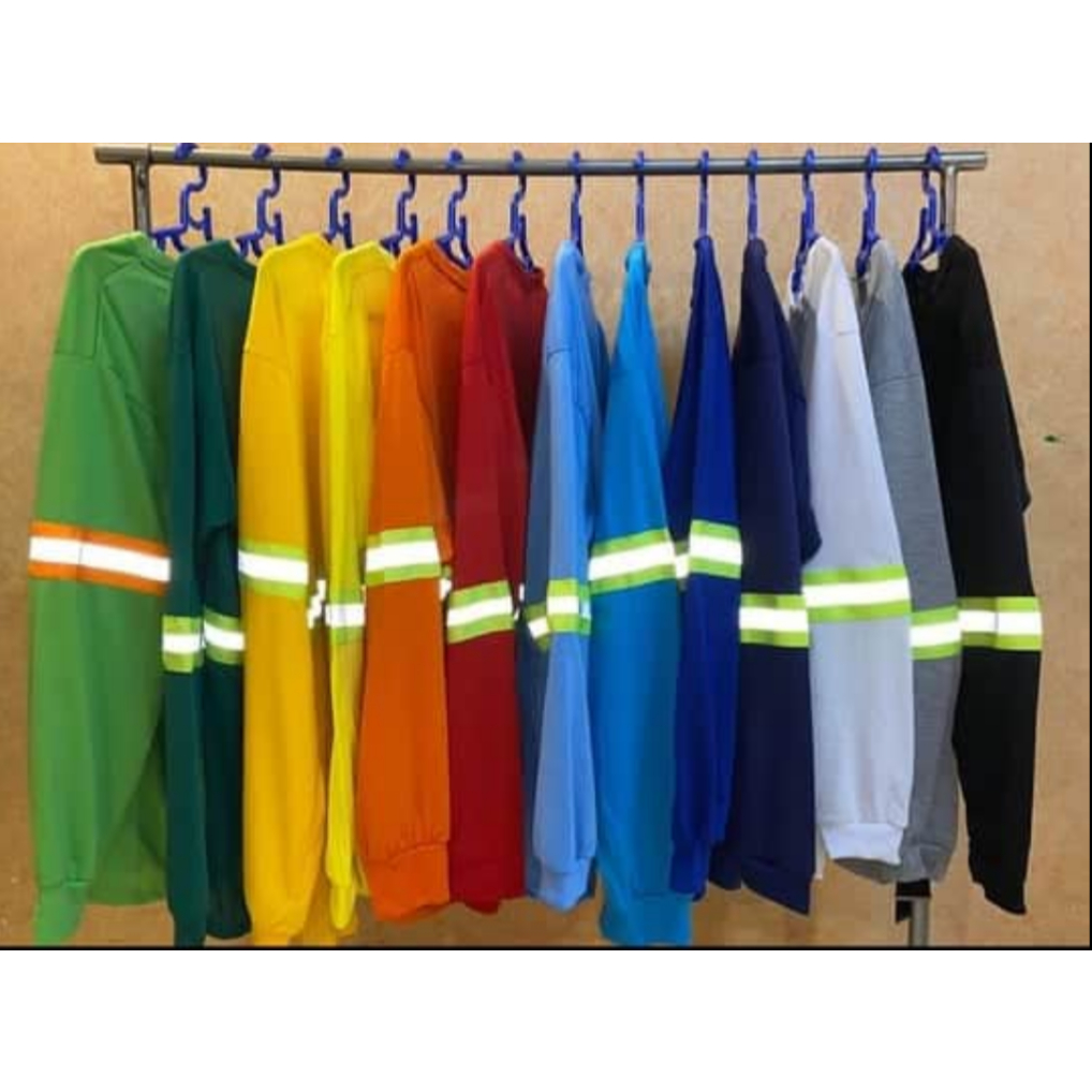 Construction Worker Long Sleeve With Reflector 100% Cotton | Shopee ...