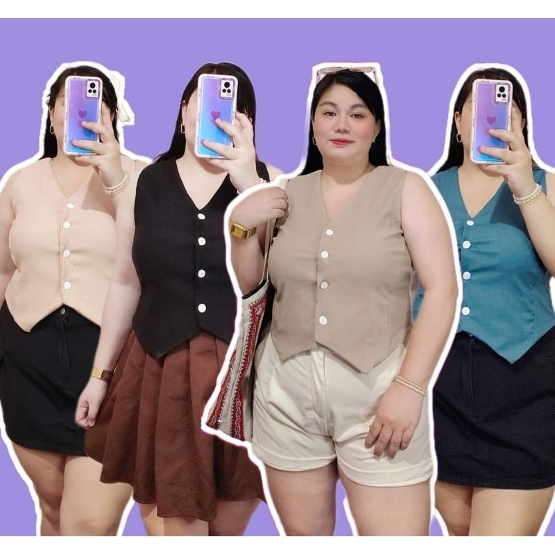 CHEAPEST PLUS SIZE RIZZY VEST XL TO 2XL | Shopee Philippines