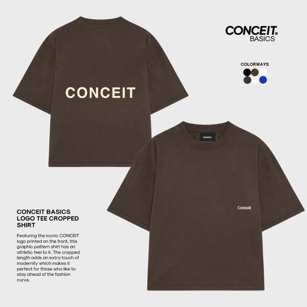 CONCEIT Basics Logo Tee Cropped Shirt Menswear | Shopee Philippines