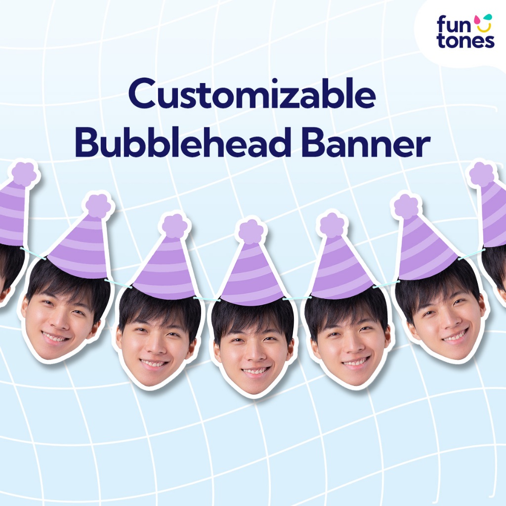 Customized Bubblehead Celebration Birthday Bunting Banner DIY Custom ...