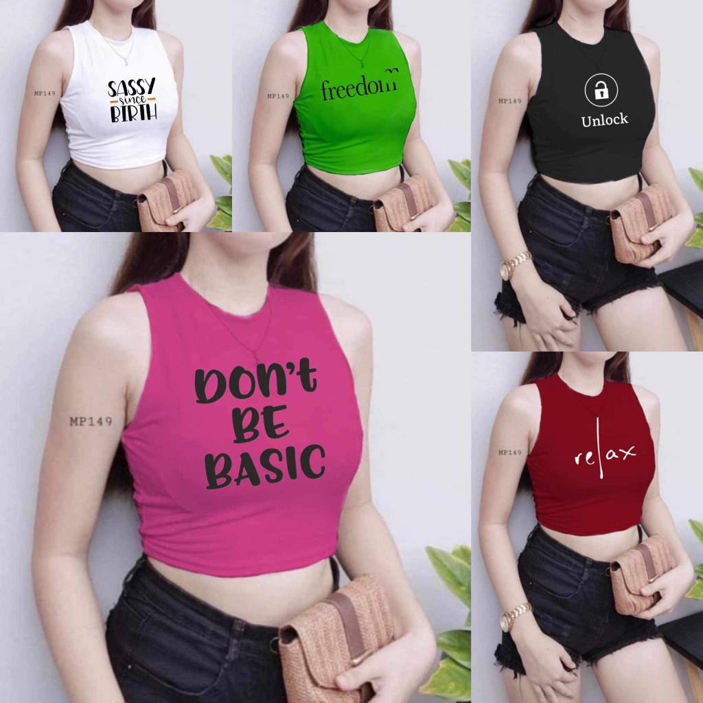HALTER FITTED CROP TOP BODY HUGGING STYLE | Shopee Philippines