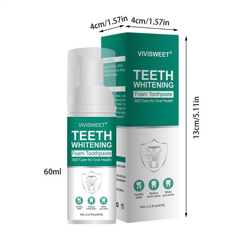 Teeth Whitening Mousse Foam Whitening Toothpaste Ultra-fine Mousse ...