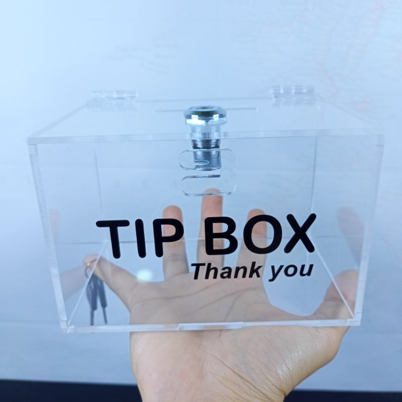 Acrylic Tip Box / 4*4*6 inches / Lazer Cut / with Lock | Shopee Philippines