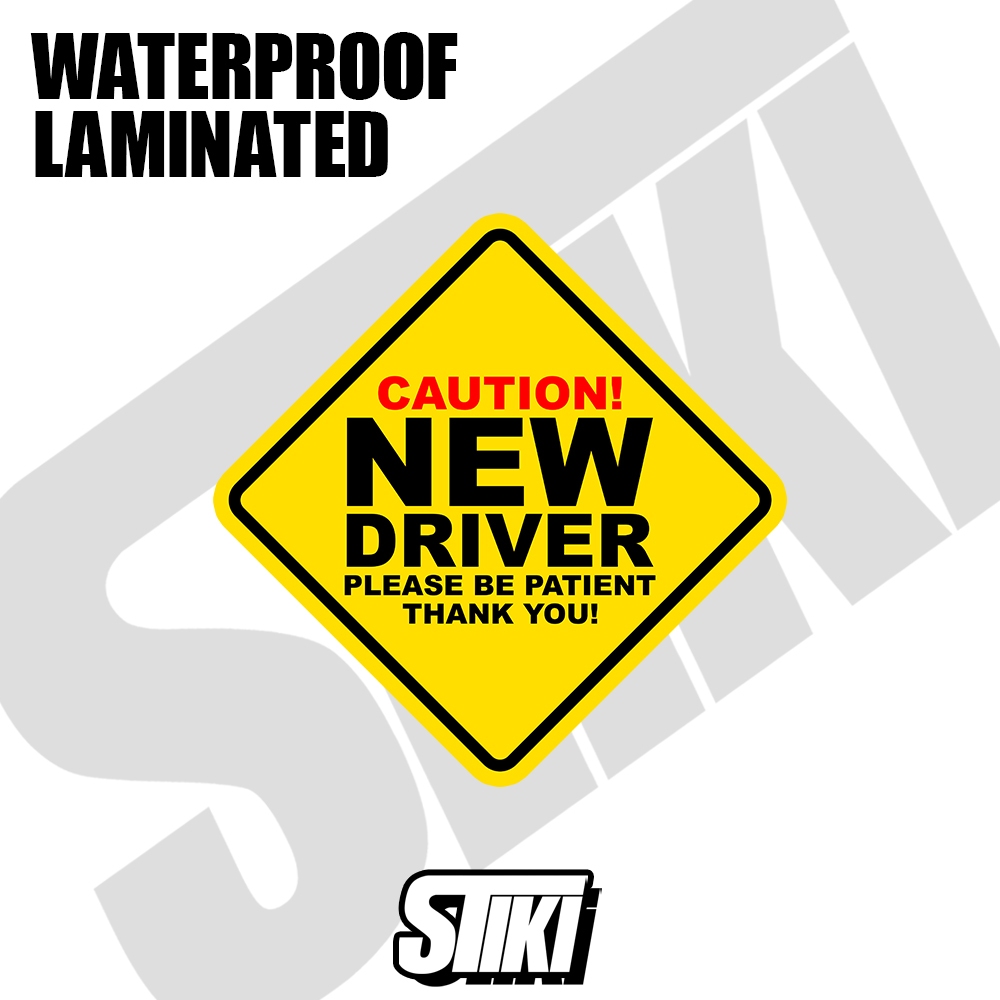 Caution New Driver Car Sticker Vinyl Sticker WATERPROOF | Shopee ...
