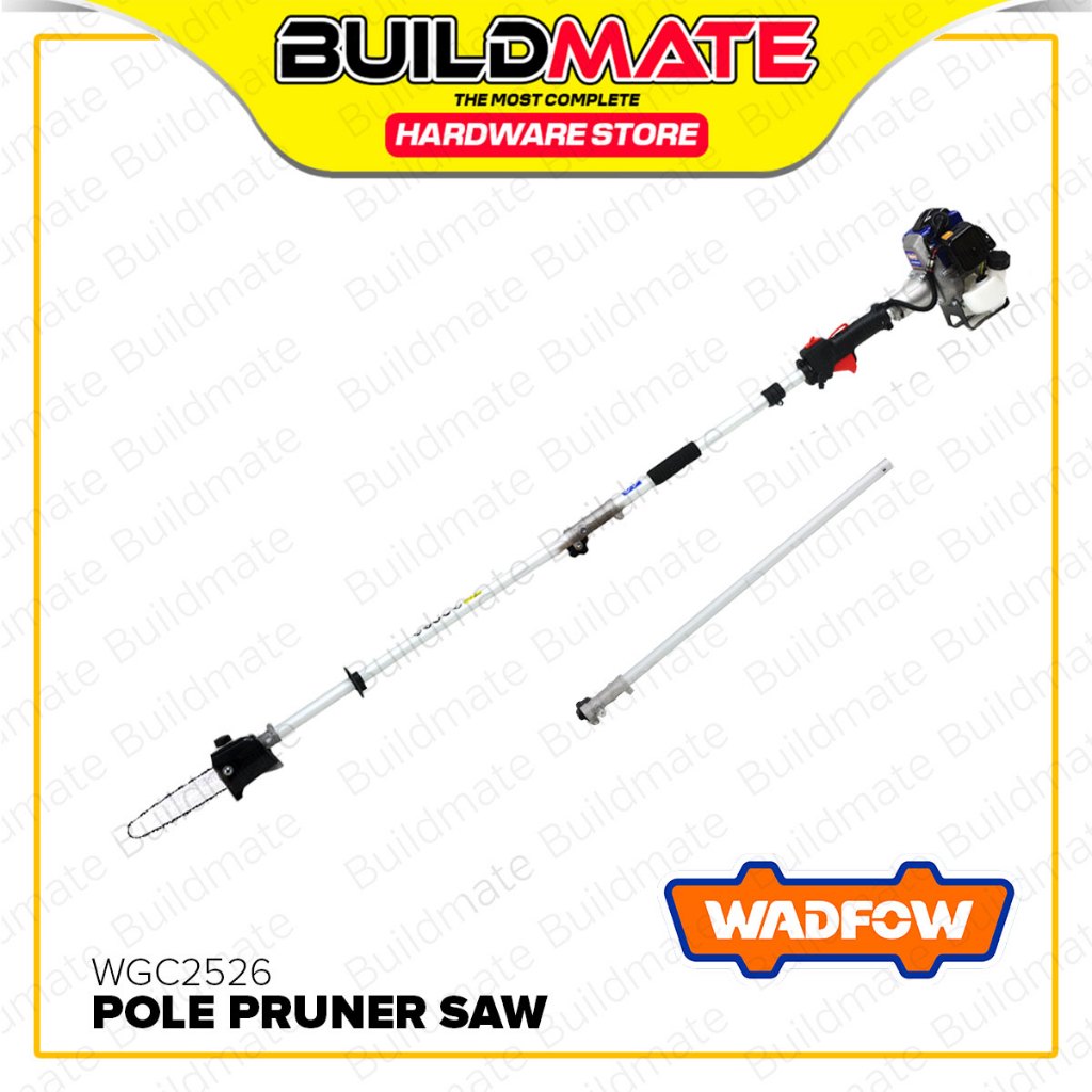 BUILDMATE Wadfow Pole Tree Pruner Saw 0.75kW 25.4cc 2-Stroke Extendable ...