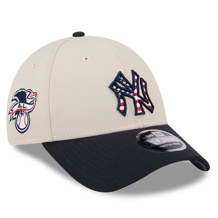 New York Yankees MLB 4th of July 2024 Stone on Navy 9FORTY Snapback Cap ...