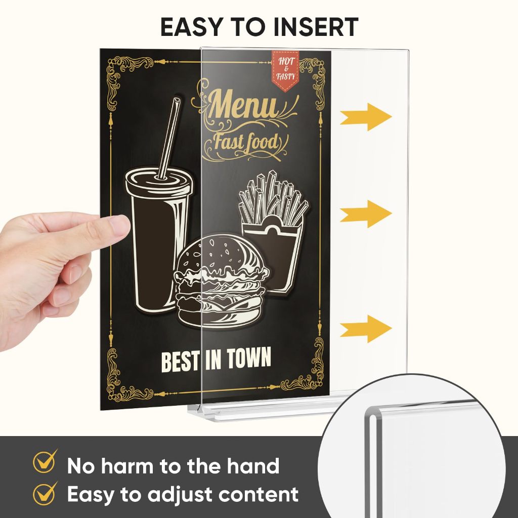 A4 A5 A6 Acrylic Poster Menu Holder Clear Frame Restaurant Desktop ...