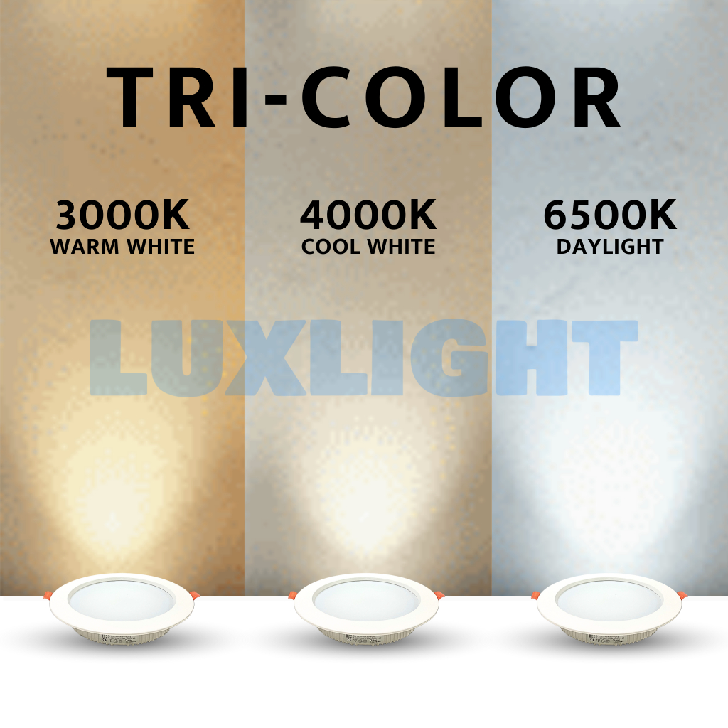 Recessed LED Pin Light Tri-Color 3W 7W 9W 12W 15W 18W 24W - Black ...