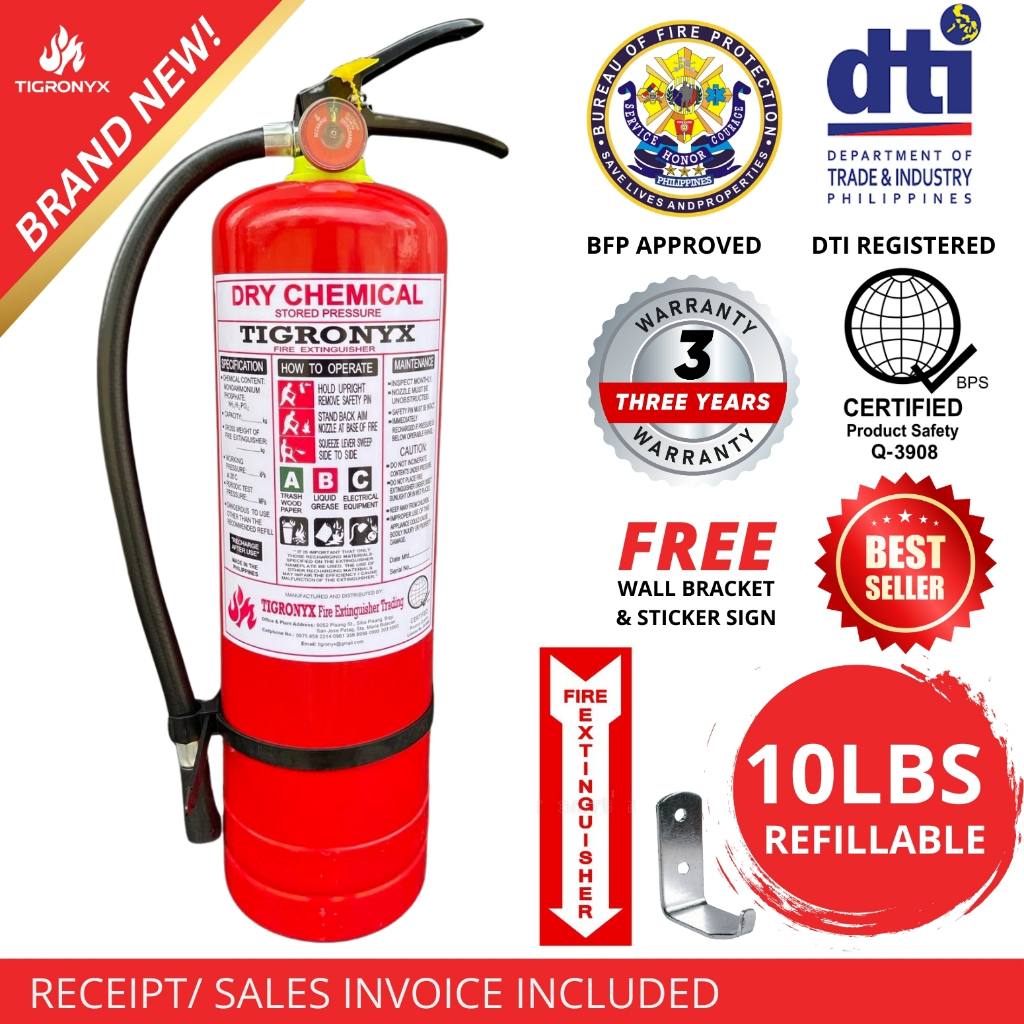 Fire Extinguisher Dry Chemical 10LBS | Shopee Philippines