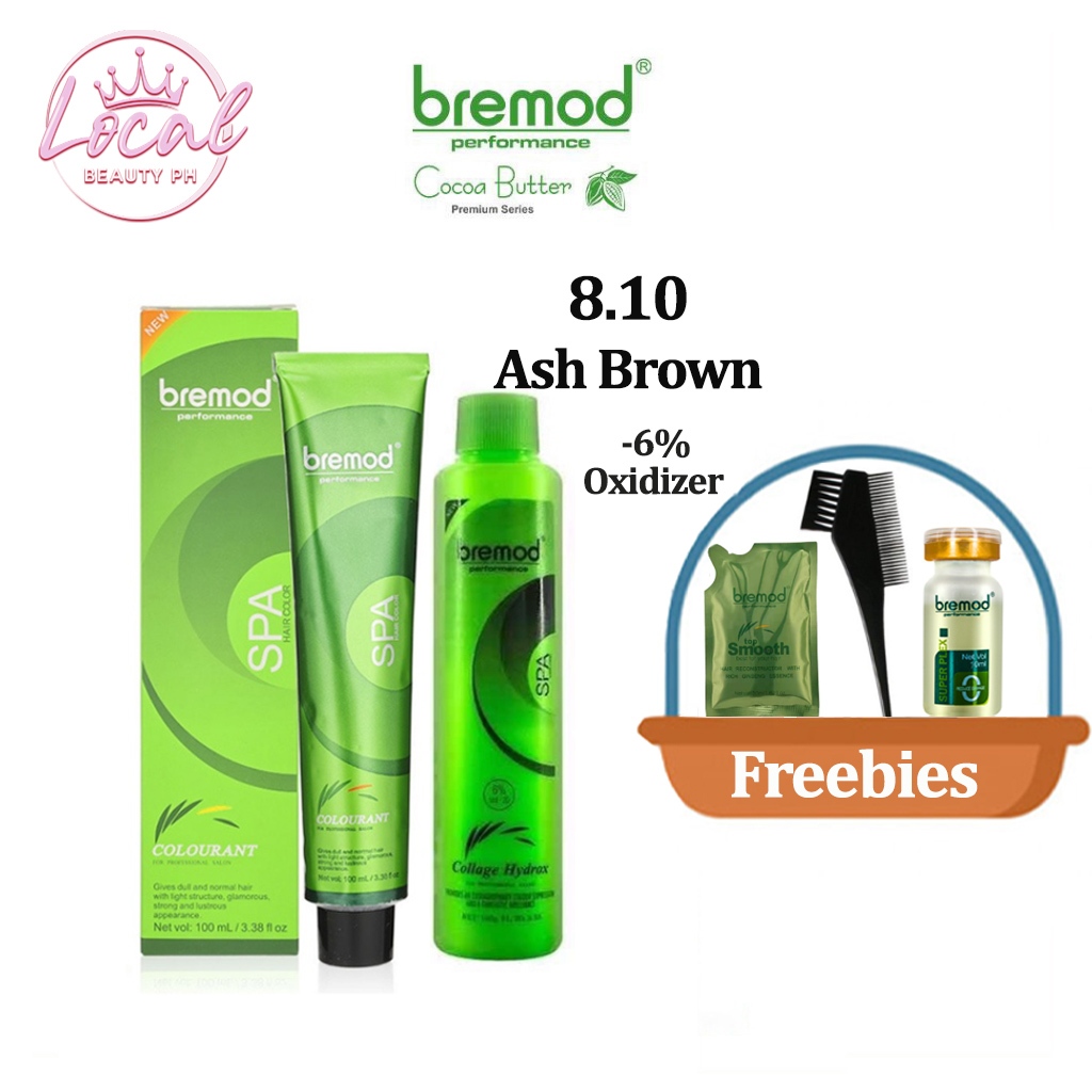 Bremod Hair Color 8.10 Ash Brown & Oxidizer 6% 9% 12% & Well Hair Hair ...