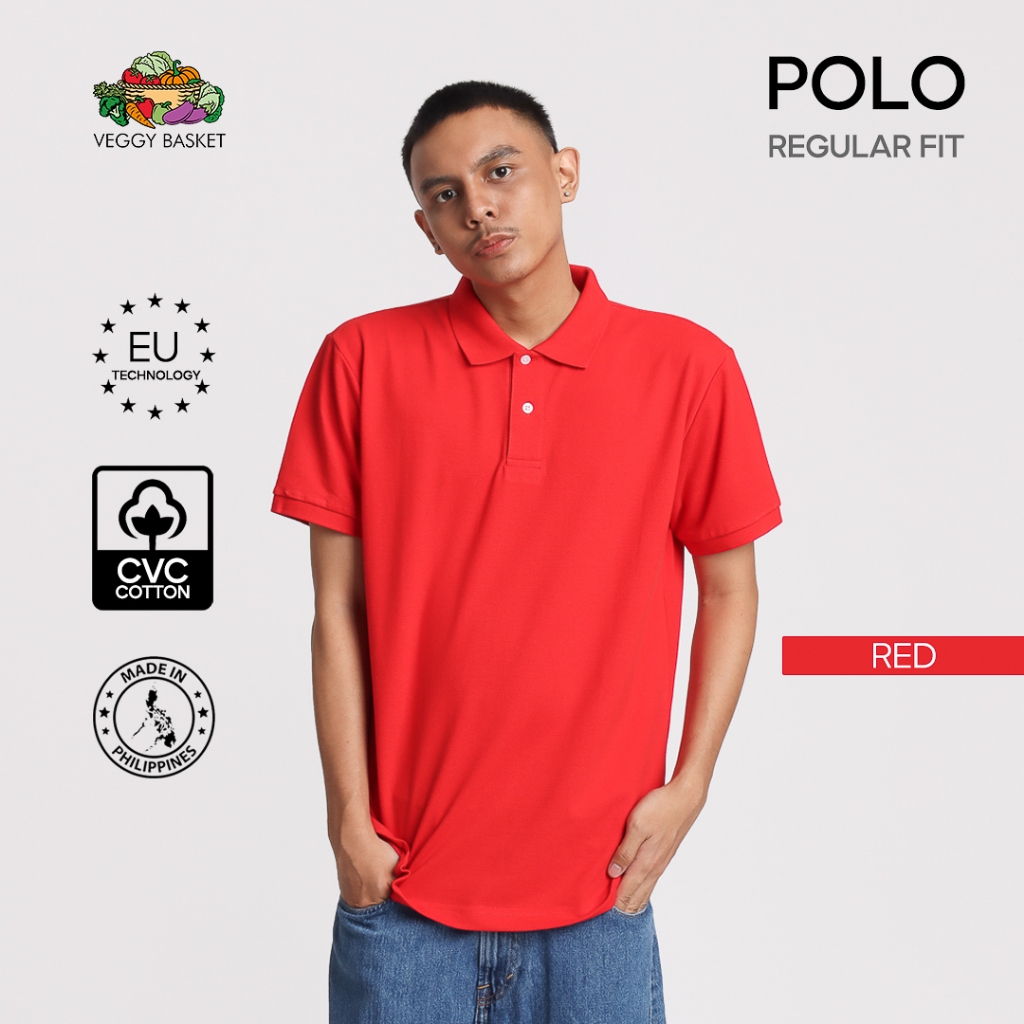 Veggy Basket CVC Cotton Polo RED (S-3XL/ / Regular Fit) (UNISEX ...