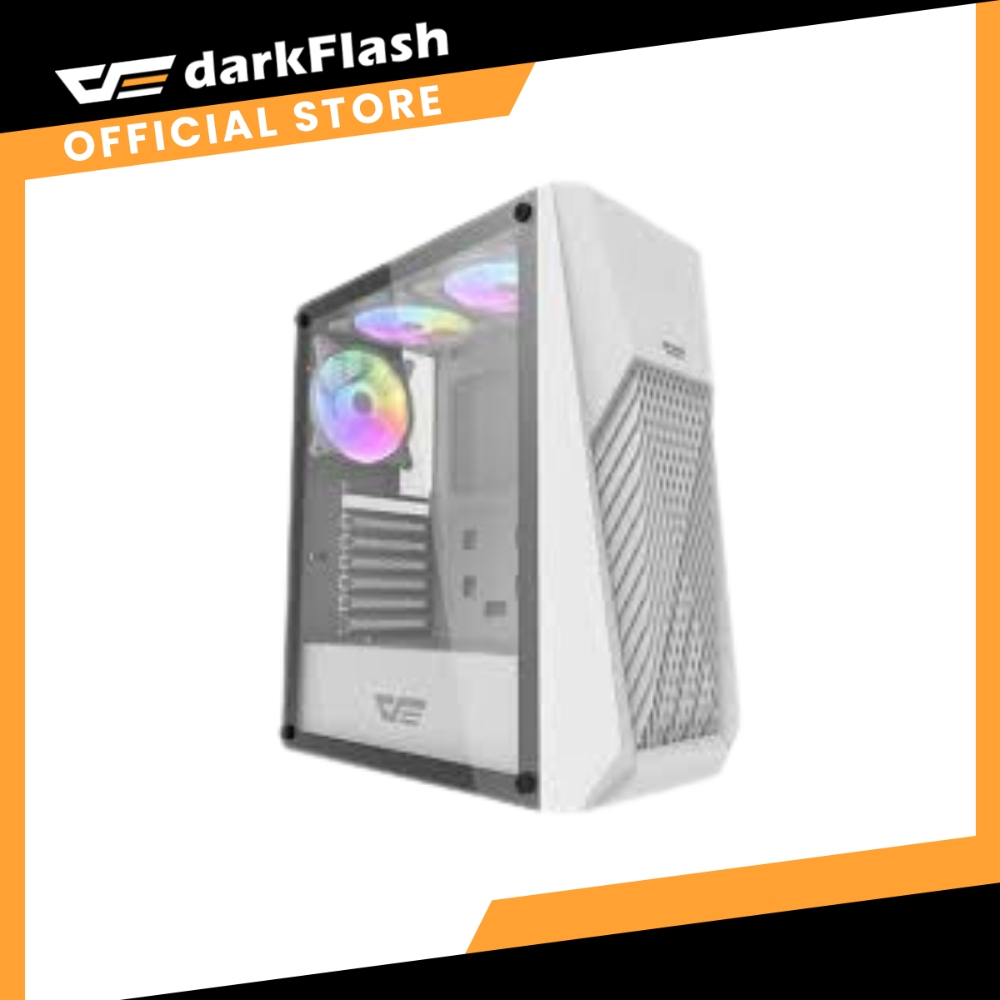 Darkflash DK150 TG w/ 3-Fans Mid-Tower ATX Casing White | Shopee Philippines