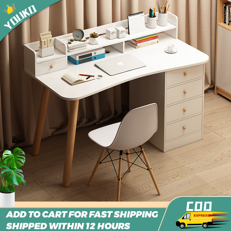YOUKO Study Table with Drawer Computer Table Office table Desk for Writing Home Furniture Room ...