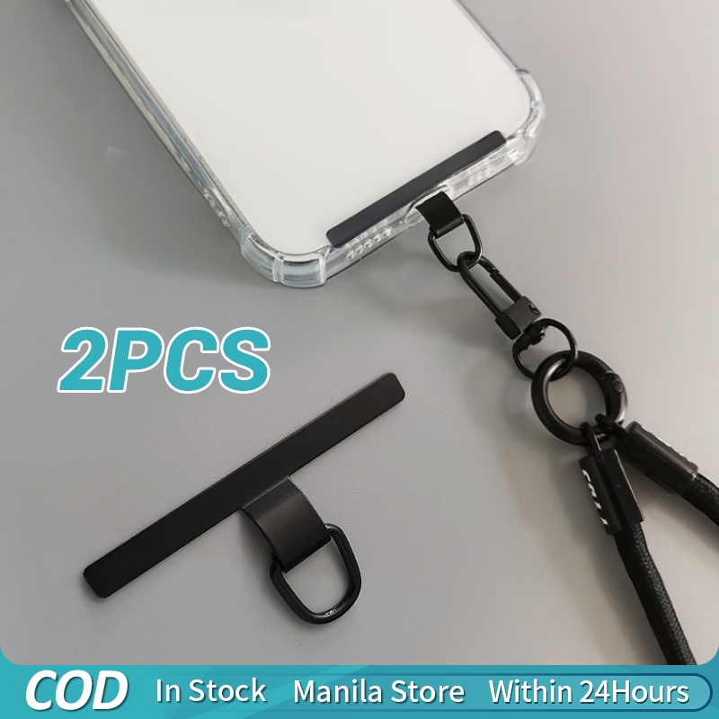 2pcs Universal Phone Lanyard Patch Stainless Steel Phone Lanyard ...