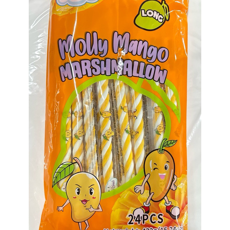 MOLLY MANGO LONG MALLOWS 24pcs | Shopee Philippines