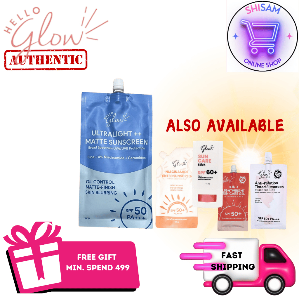 Hello Glow ULTRALIGHT +++ MATTE SUNSCREEN 50g | Shopee Philippines