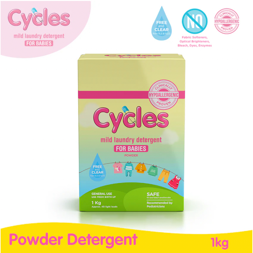 Cycles Mild Laundry Baby Powder Detergent 1kg | Shopee Philippines