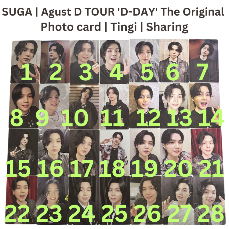 SUGA | Agust D TOUR 'D-DAY' The Original Trading Card | Tingi | Sharing | Shopee Philippines