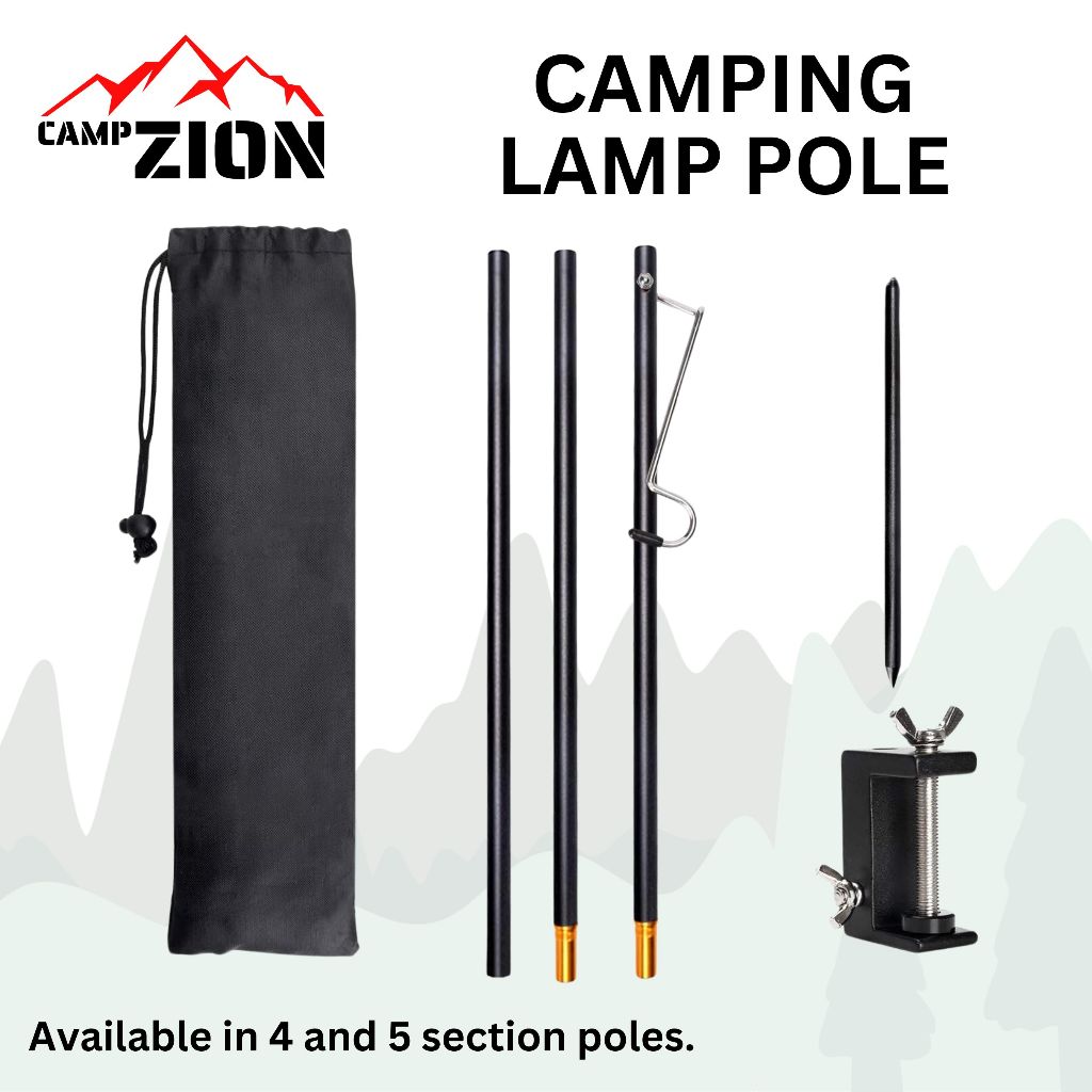 Folding Lamp Pole Stand 4pcs 5pcs With Nail Lantern Stand Collapsible ...