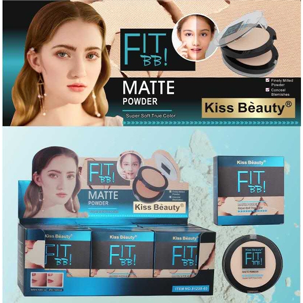 KISS BEAUTY Fit BB Matte Wet Dual-use Compact Powder Long lasting 16HR ...