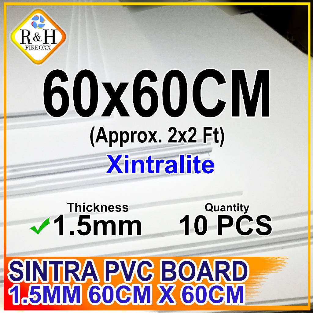 SINTRA PVC BOARD | 60x60cm 1.5mm Xintralite | 10 PCS | Shopee Philippines