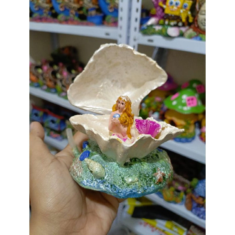 MERMAID IN CLAMS/SHELL AQUARIUM DECOR / POP UP | Shopee Philippines