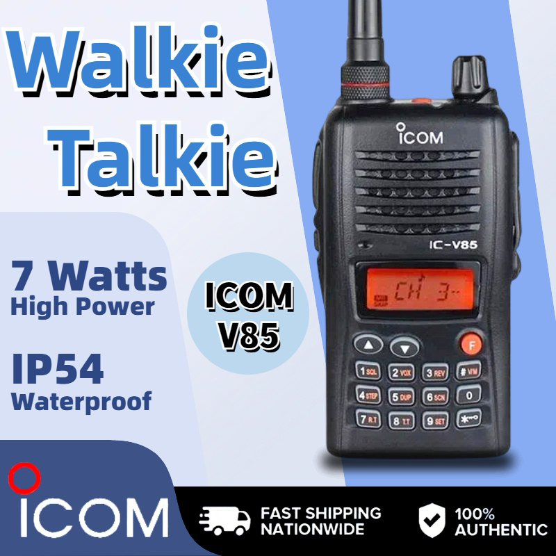 ICOM V85 7 Watts Walkie Talkie VHF Dustproof/shockproof/waterproof two way radio long range 10KM ...