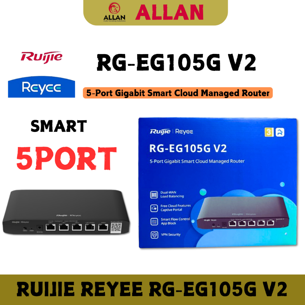 ALLAN RUIJIE REYEE RG-EG105G V2 Reyee Cloud Managed Router | Shopee Philippines