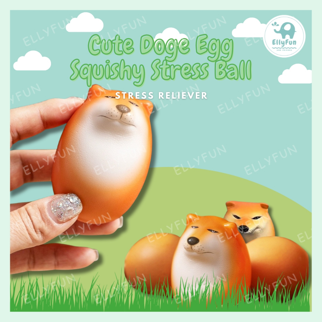 Ellyfun Shiba Inu Doge Squishy Dog Fidget Toy Fun Egg Stress Reliever Decompression Stress ...