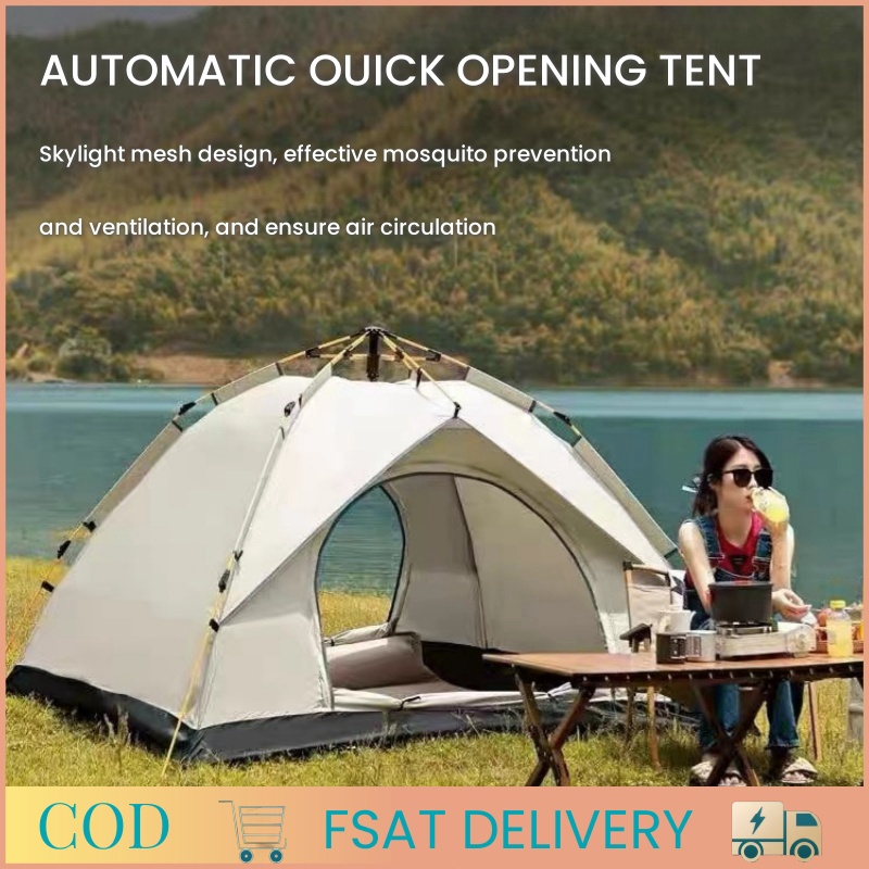 Portable Camping Tents 3-4 Person Automatic Pop up Waterproof Tents ...