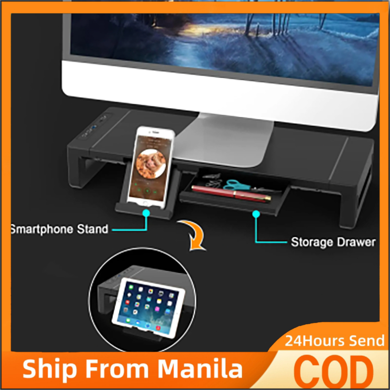 CONE Multifunctional Monitor Riser with Drawer Desktop Monitor Elevated ...