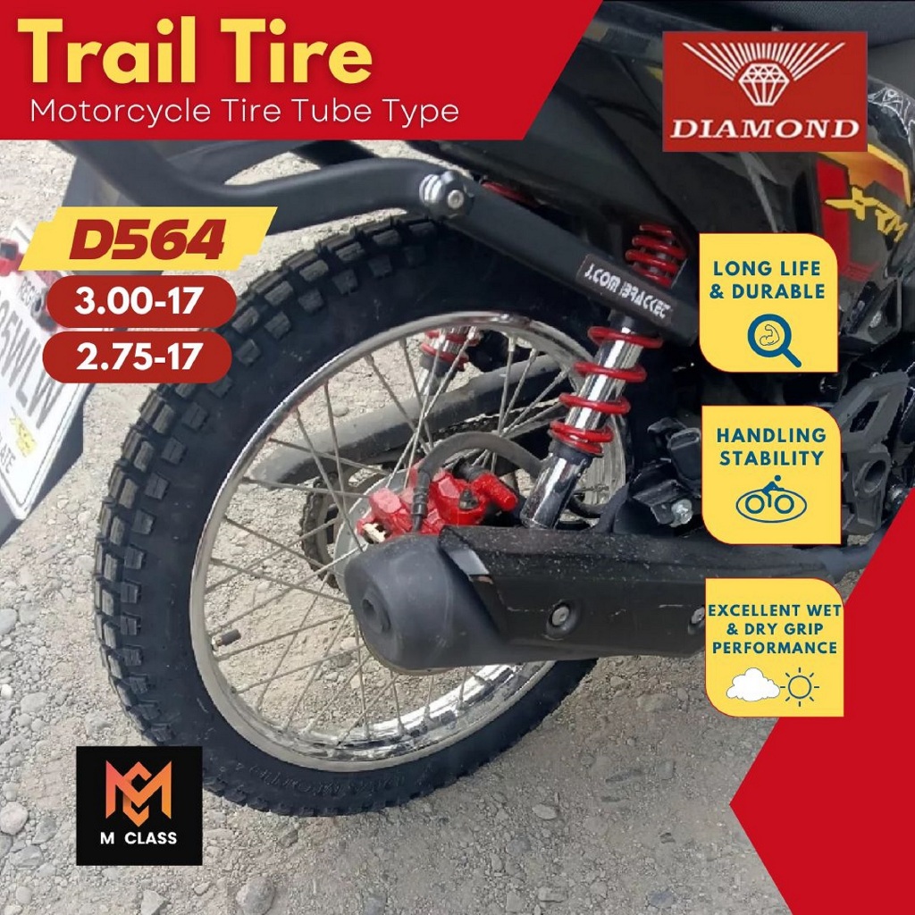 R17 D564 TRAIL TIRE TUBE TYPE FOR XRM, WAVE, SMASH115, RAIDER150 ...