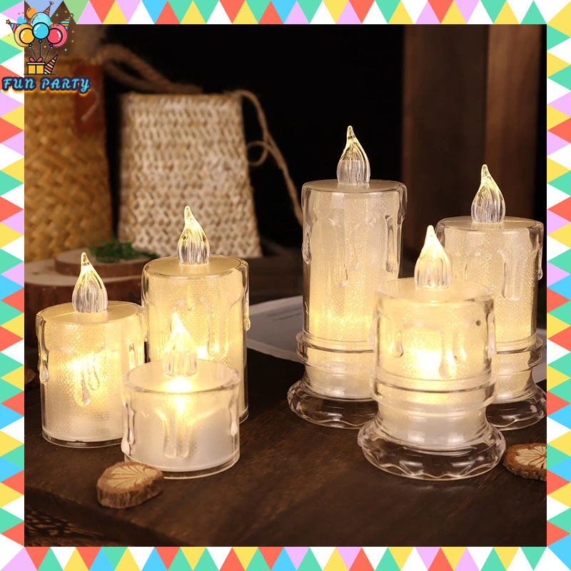LED Acrylic Smokeless Candle Electronic Tear Candle Flameless Candle ...