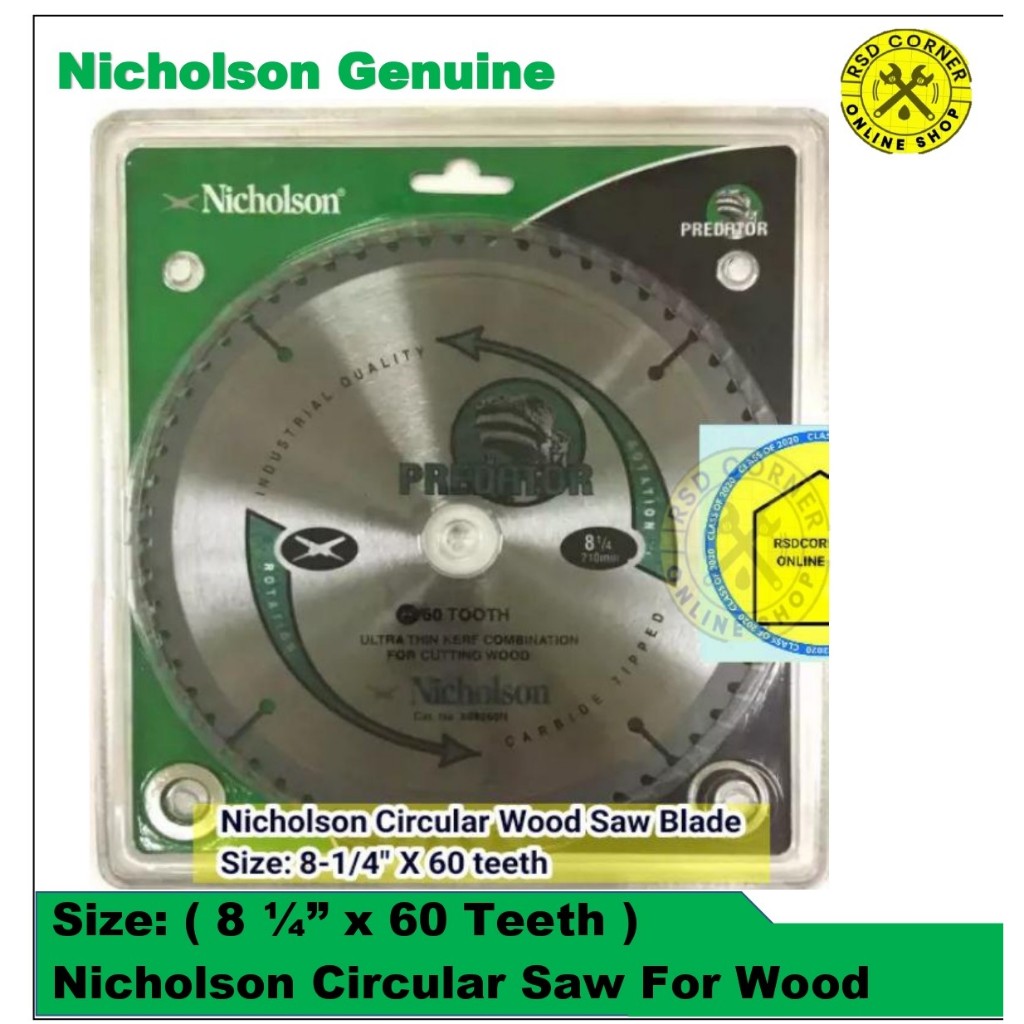 Nicholson Circular Saw For Wood(8-1/4" X 60 TEETH) | Shopee Philippines