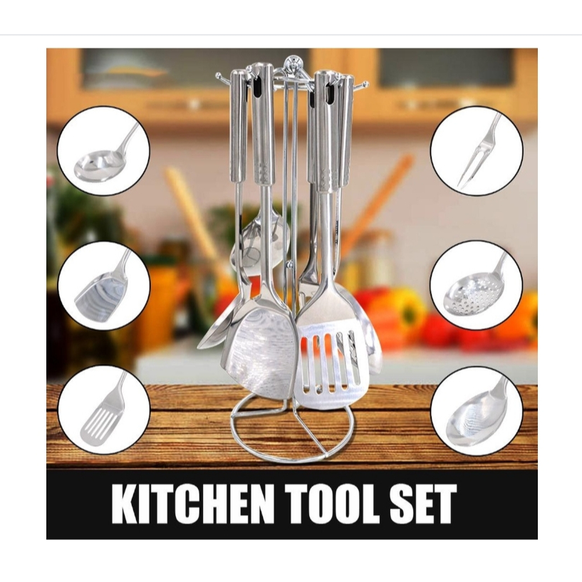 7in1 Stainless Steel Kitchen Utensil Tool Set Kitchenware Utensils ...