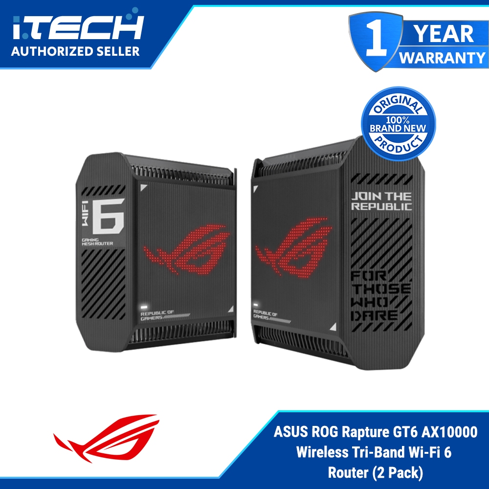 ASUS ROG Rapture GT6 AX10000 Wireless Tri-Band Wi-Fi 6 Router (2 Pack ...