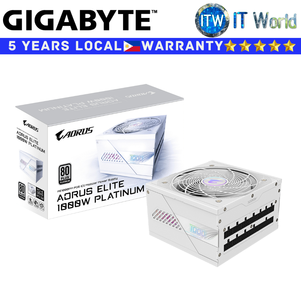 Gigabyte PSU 1000W Power Supply Unit Aorus Elite 80+ Platinum PCIe5 Ice ...