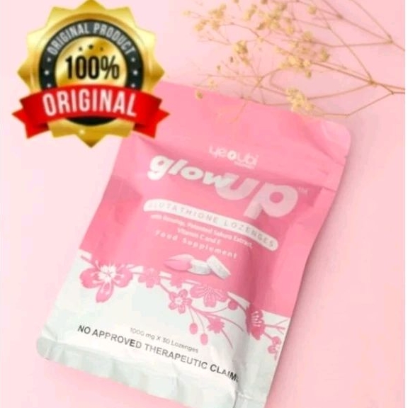 100% AUTHENTIC GLOW UP GLUTATHIONE LOZENGES with Rosehip (1000mg x 30 ...