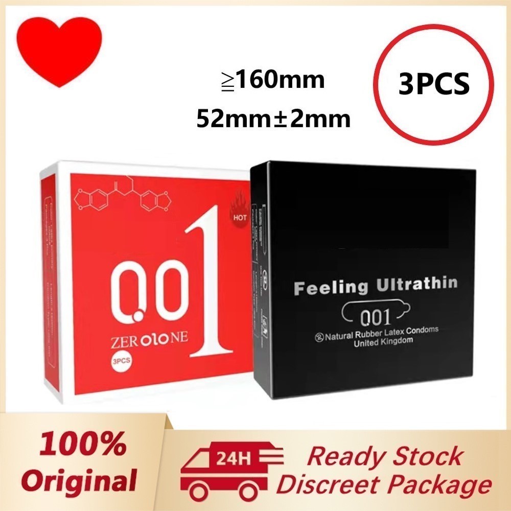 OLO 001 Zero 1pc to 3pcs Feeling Ultrathin Natural Rubber Latex Condoms for Men | Shopee Philippines