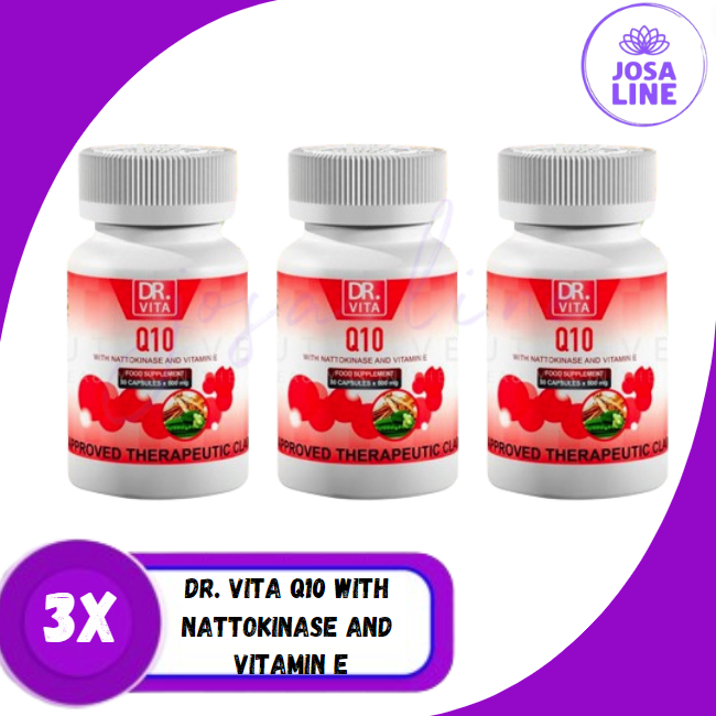 Dr. Vita Q10 with Nattokinase and Vitamin E 500mg 30 capsules (X3 BOTTLE) | Shopee Philippines