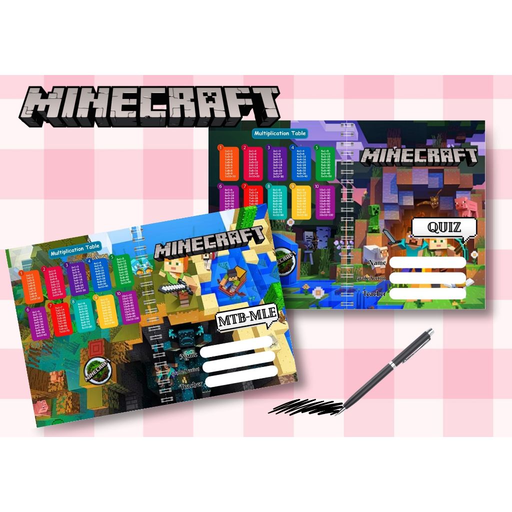 MINECRAFT PERSONALIZED NOTEBOOKS by 10's Customized | Shopee Philippines