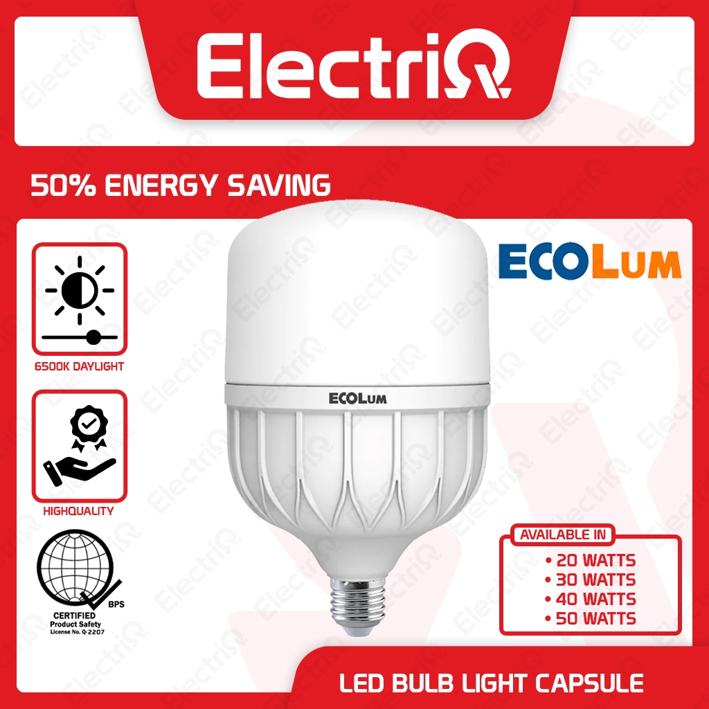 Electriq l Ecolum Super Bright Power Saving 20 Watts to 50 Watts E27 ...