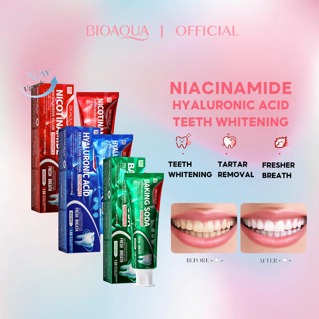 BIOAOUA Toothpaste Baking soda Nicotinamide Whitening And Yellowing ...